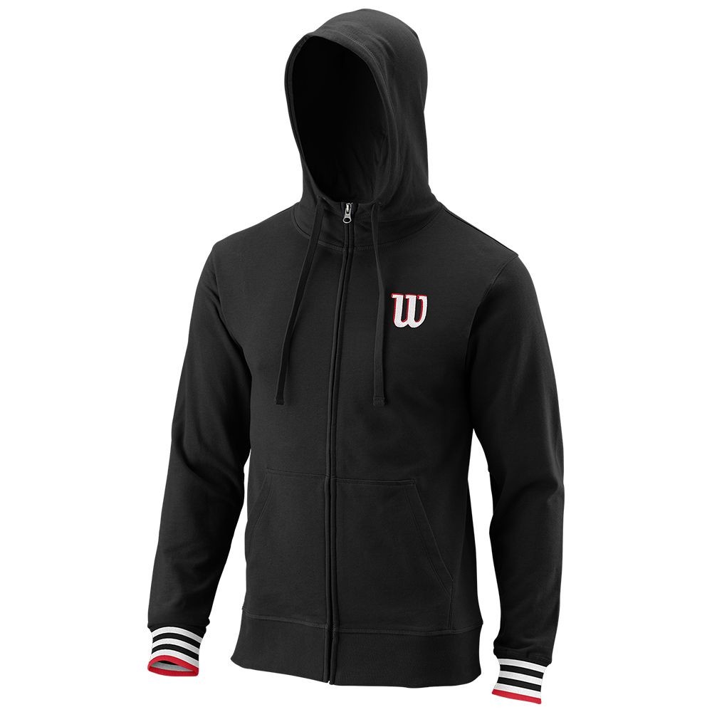 Sweat Wilson Script Eco Homme Noir/Blanc - Sports Raquettes